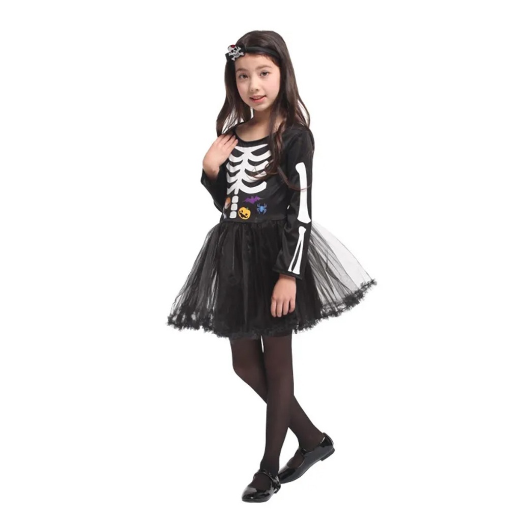 COD Halloween Pretty Skeleton Bones Ballerina Costume for Kids | Shopee ...