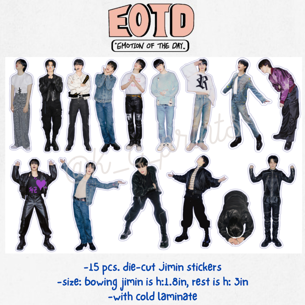 *NEW* BTS Jimin Emotion of the Day Sticker Pack Face Solo RM Suga Jin ...