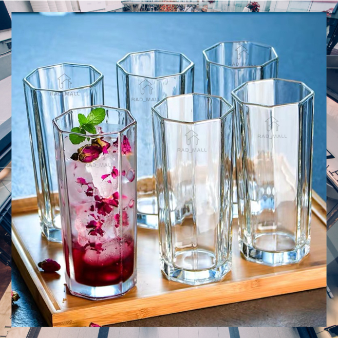 RADMALL [6PCS] High Quality Drinking Glass Transparent Milkcup ...