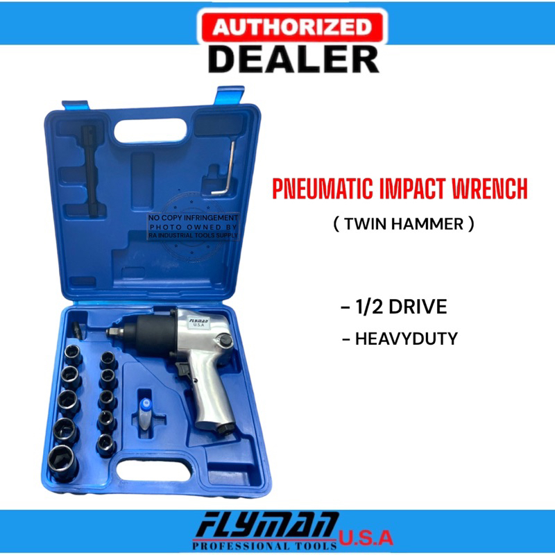 Flyman Tools Usa Pneumatic Air Impact Twin Hammer | Shopee Philippines