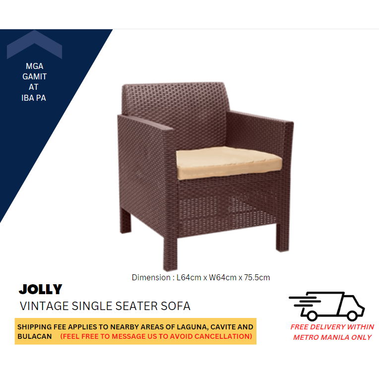 JOLLY VINTAGE SOFA 1 SEATER | Shopee Philippines
