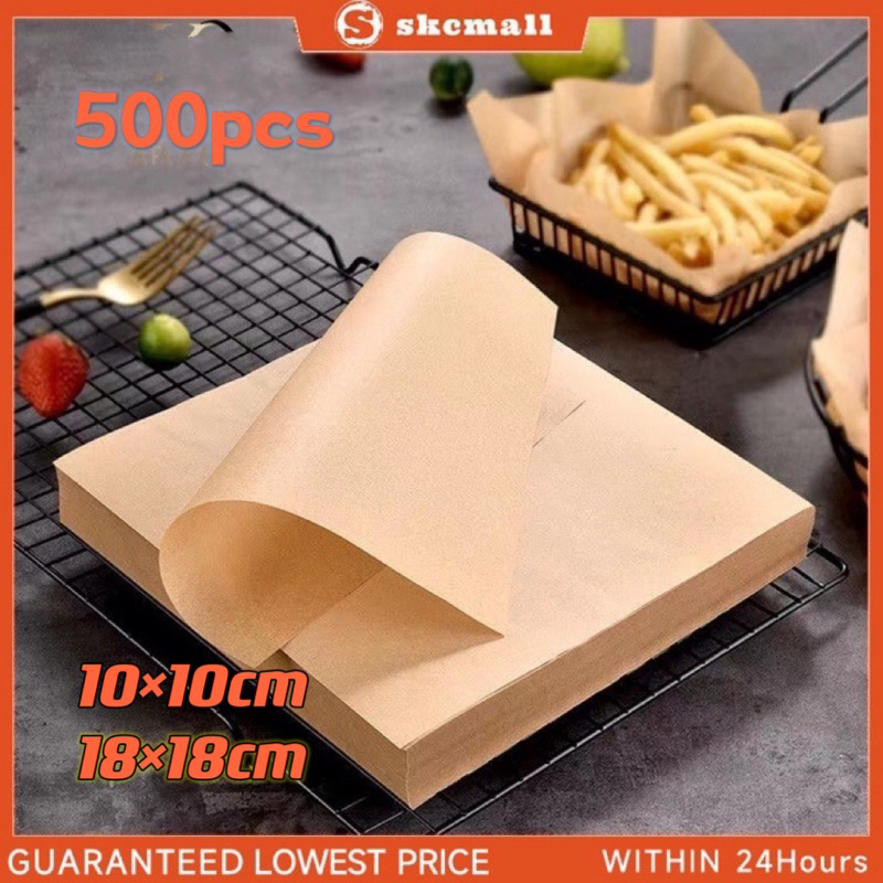 500pcs unbleached square Parchment wax paper,non-stick paper For ...