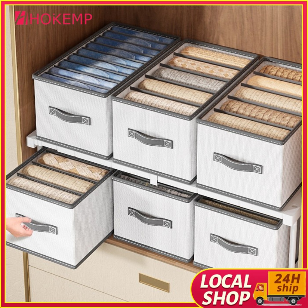 8Grids Clothes Organizer Storage Drawer Box Stackable Room Dress Pants ...