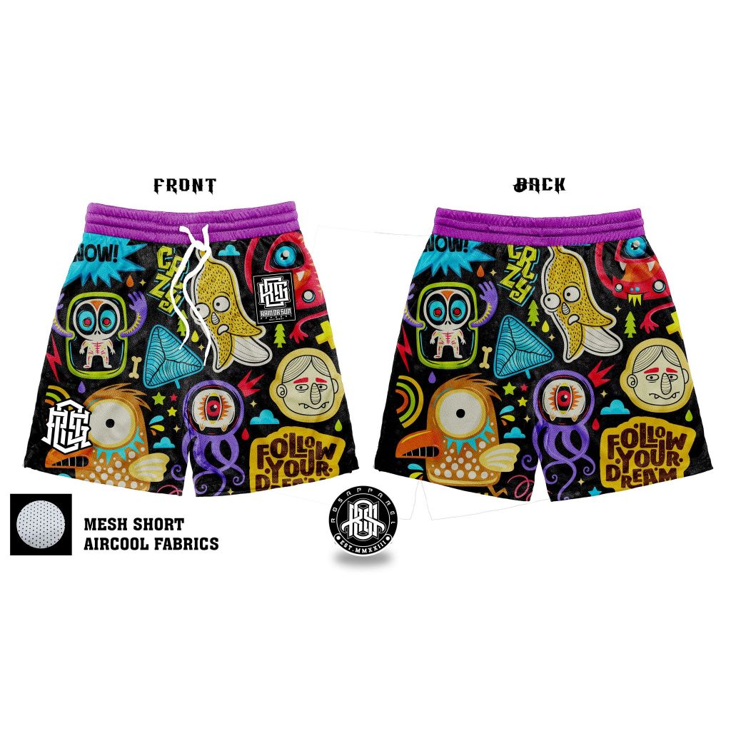 ROS MS36 UNISEX AIRCOOL MESH SHORT w/ 2 SIDE POCKETS FULL SUBLIMATION ...