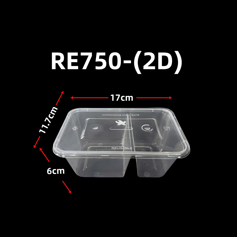 1box Disposable RECTANGLE Microwavable Food Container plastic RE500ml ...