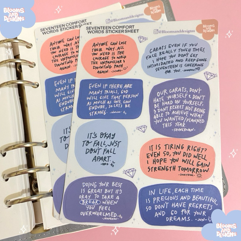 Seventeen Sticker sheet, Seventeen Stickers, Seventeen Comfort Words ...