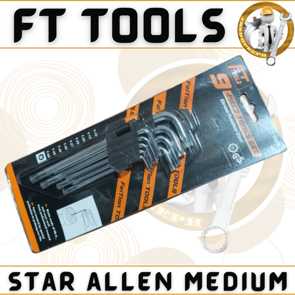 Jrshopeeph FT Star Allen Wrench Medium 3-9Mm Torx Allen Wrench Chrome ...