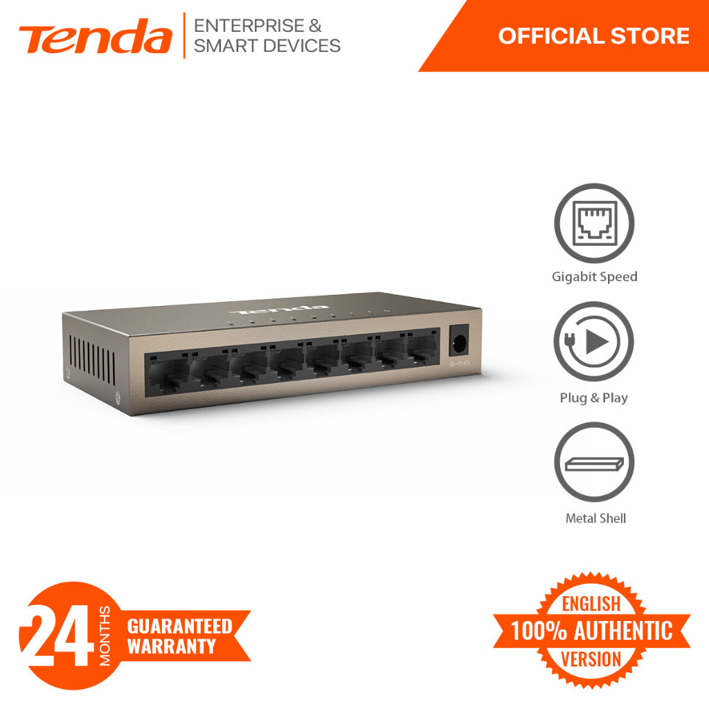 Tenda TEG1008M 8-Port Unmanaged Gigabit Network Ethernet Switch | Metal ...