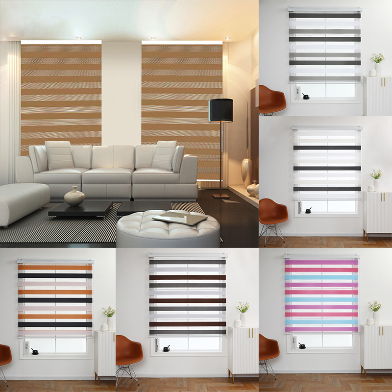 Multicolor Soft Gauze Curtains Full Blackout Roller Curtains Bathroom ...