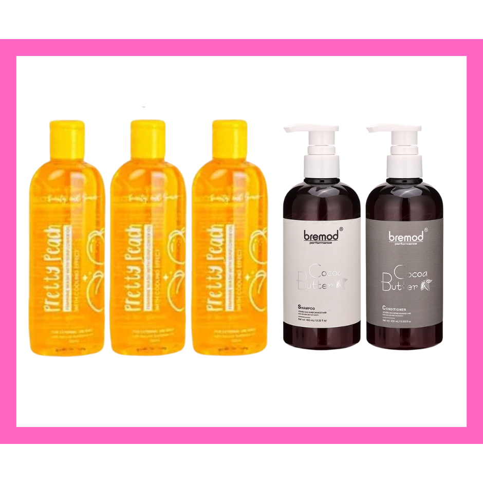 3 Pretty Peach Feminine Wash plus Bremod Shampoo conditioner | Shopee ...