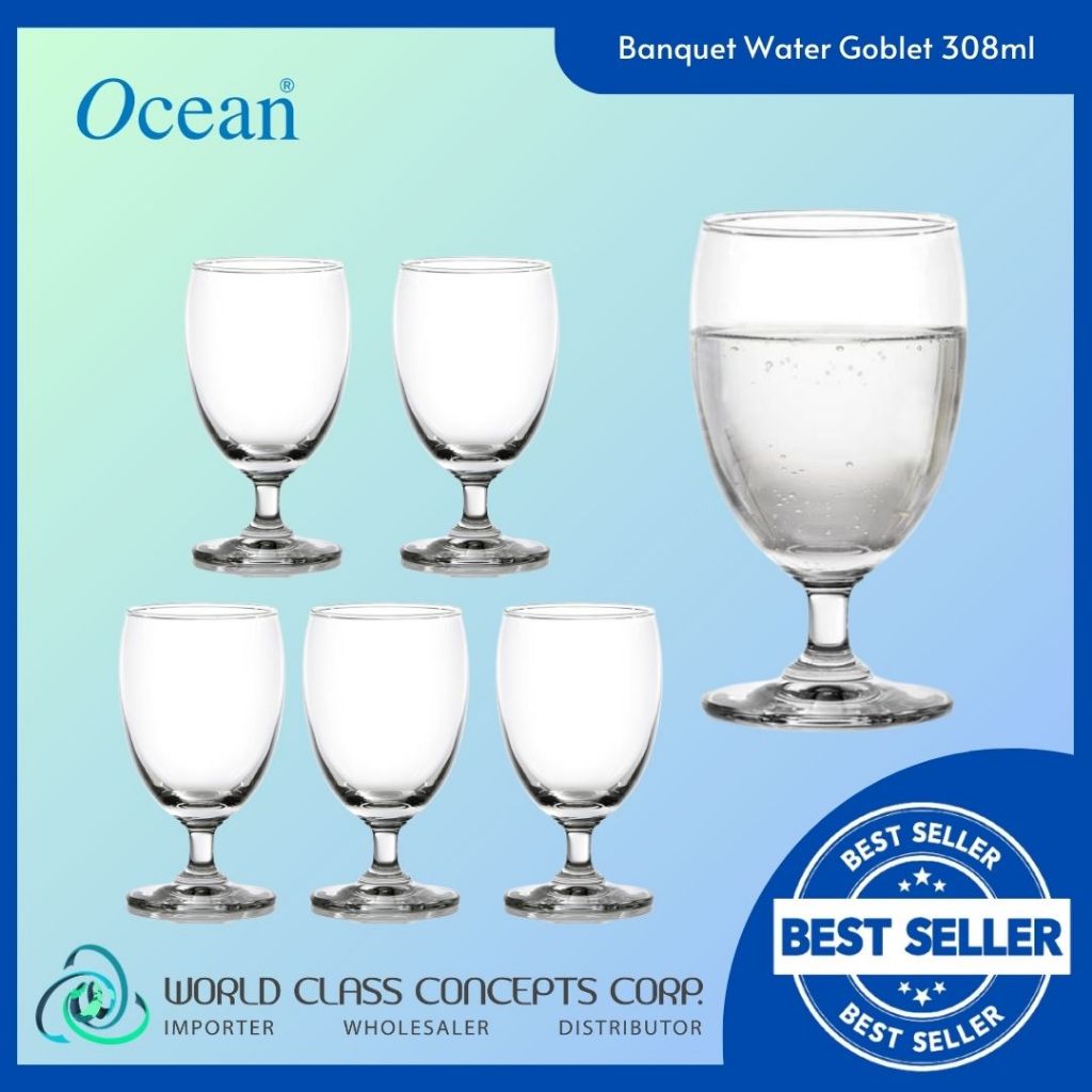 Ocean Glass Classic Water Goblet Drinking Glass 10 3/4 Oz. / 308 Ml ...