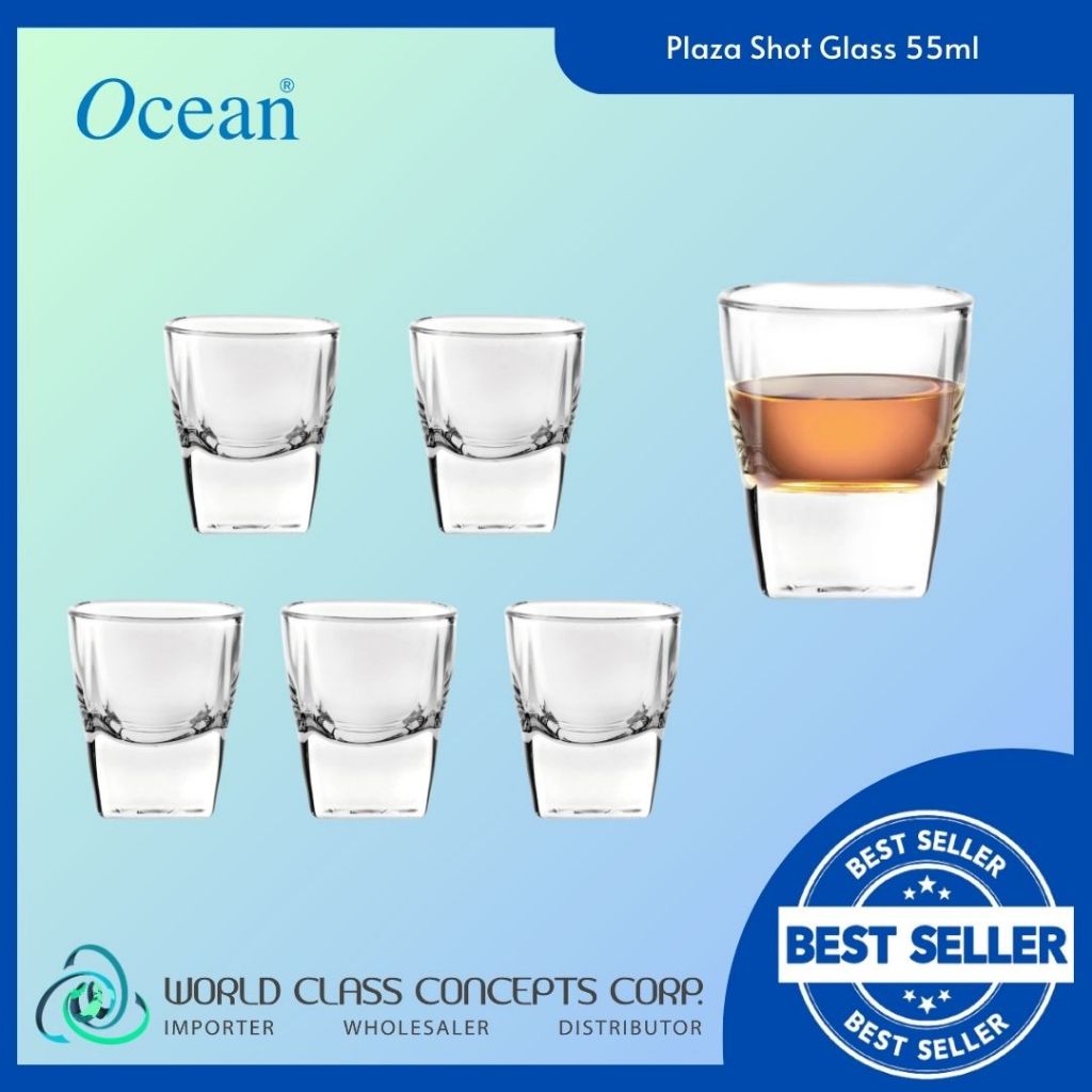 Ocean Glassware Plaza Shot Glass Drinking Glass ShotGlass 55mL (Set Of ...
