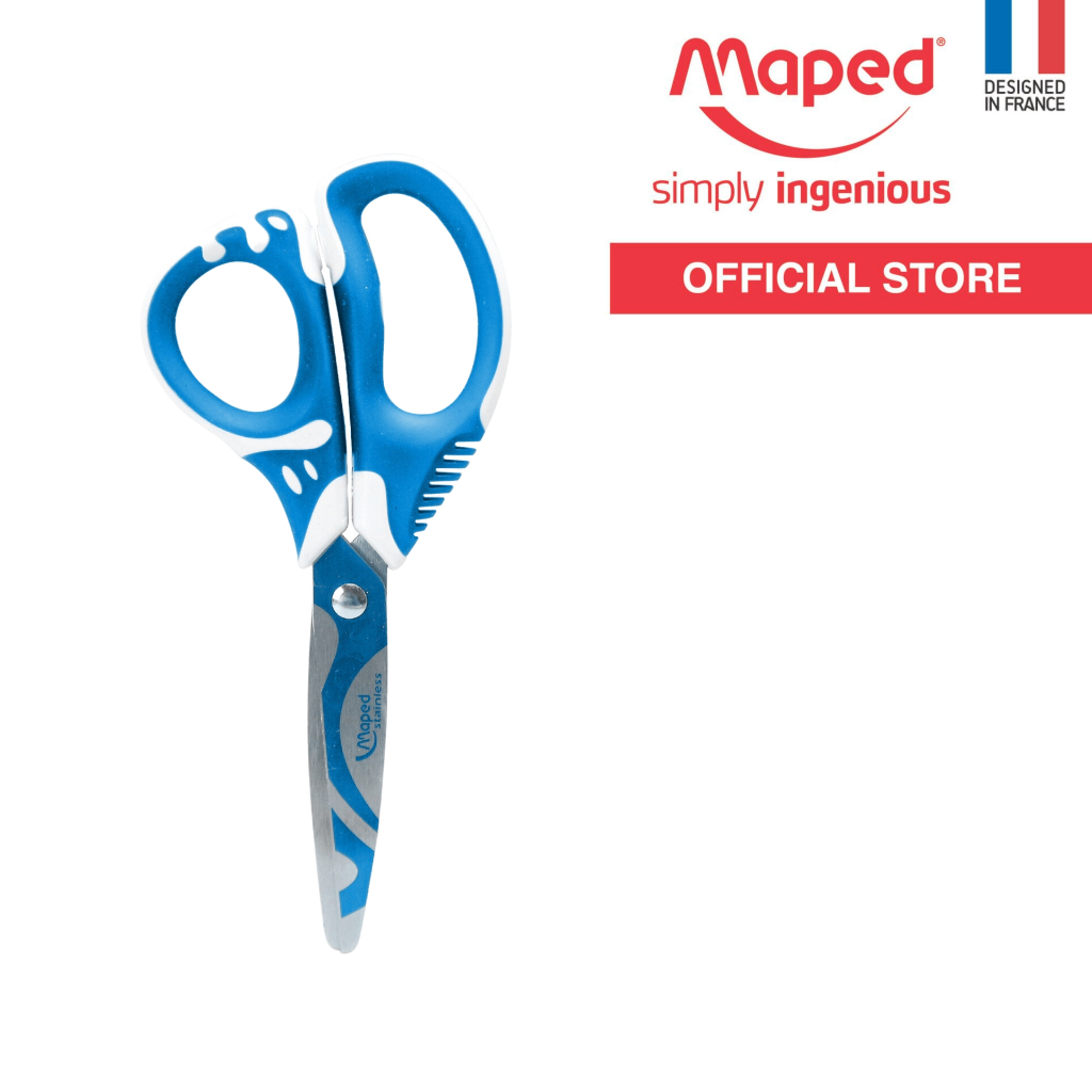 MAPED Zenoa Fit Scissors/Gunting/Stylish blade design/13cm/Asymmetrical ...