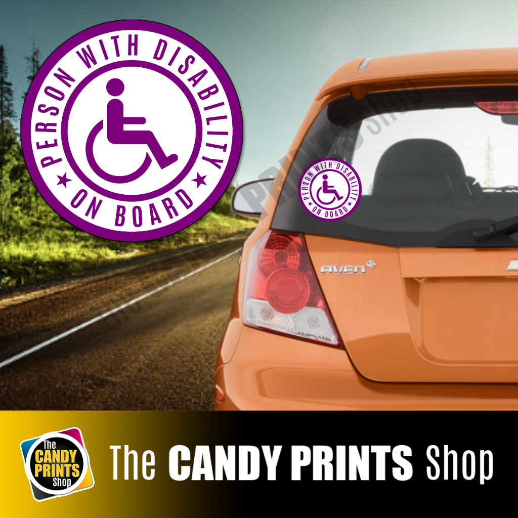 DESIGN 3 GLOSSY PWD Car Sticker (Vinyl) Disabled Wheelchair Symbol ...