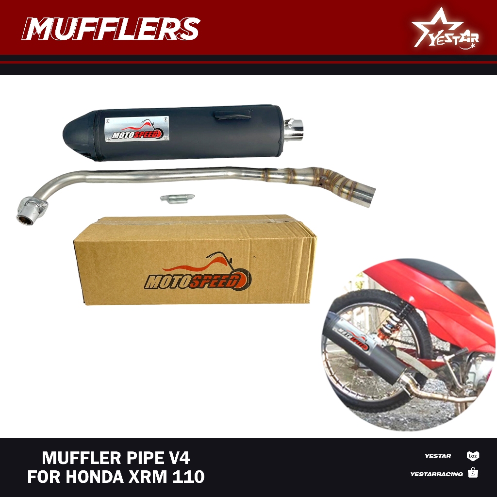 Yestar 1 Set Muffler Pipe for Honda Xrm 110 with Elbow Full Exhaust ...