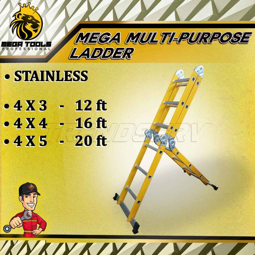 MEGA Multipurpose Ladder STAINLESS | Shopee Philippines