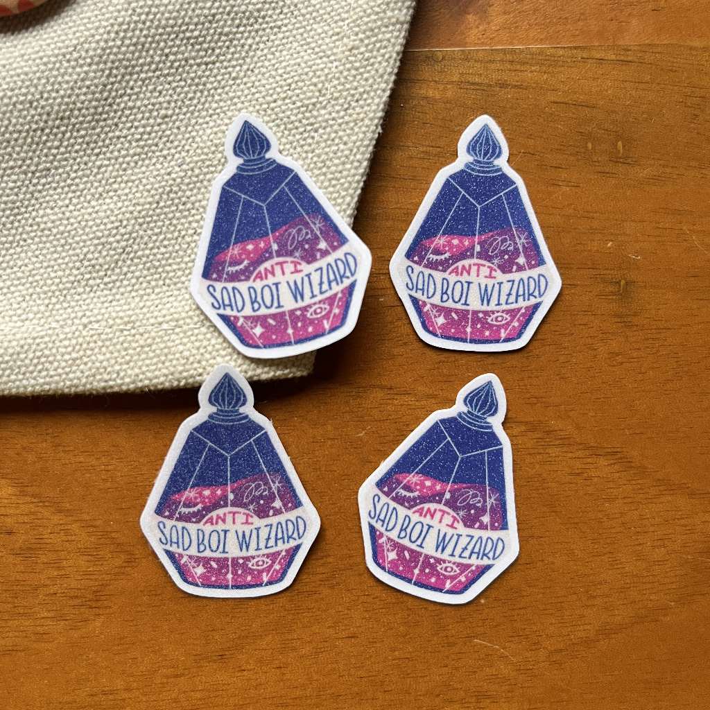 Anti-Sad Boi Wizard 1.5" Glitter Sticker | Shopee Philippines