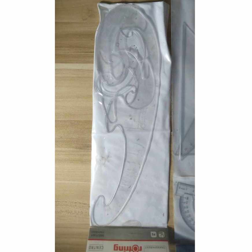 Rotring French Curve Set and Ruler, Protractor & 2 triangles Set ...