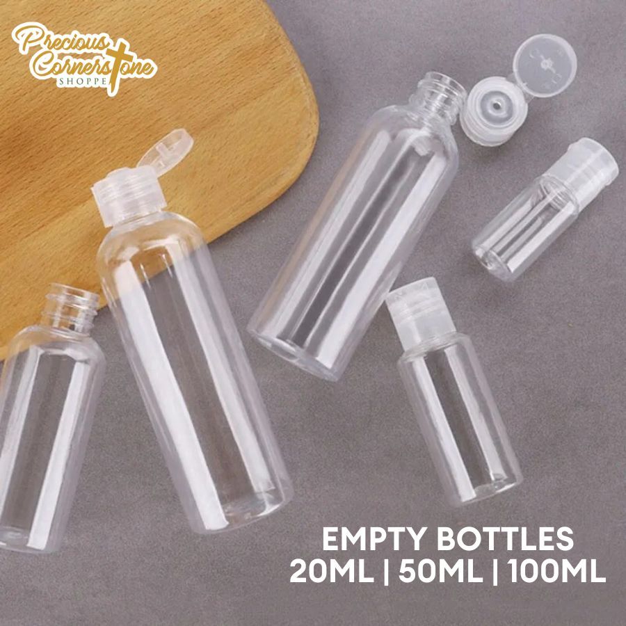 PCS Empty Fliptop PET Bottles Clear Container Cosmetics Travel Bottle ...