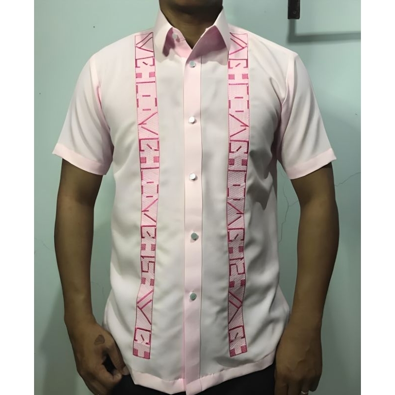 Colored Polo Barong - Short Sleeve with Miyaki Fabric (Random ...