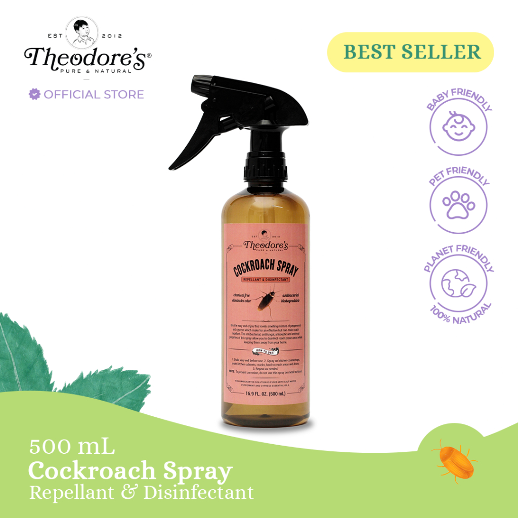 Theodore's Cockroach Spray Repellant 500ml (Peppermint) - All Natural ...