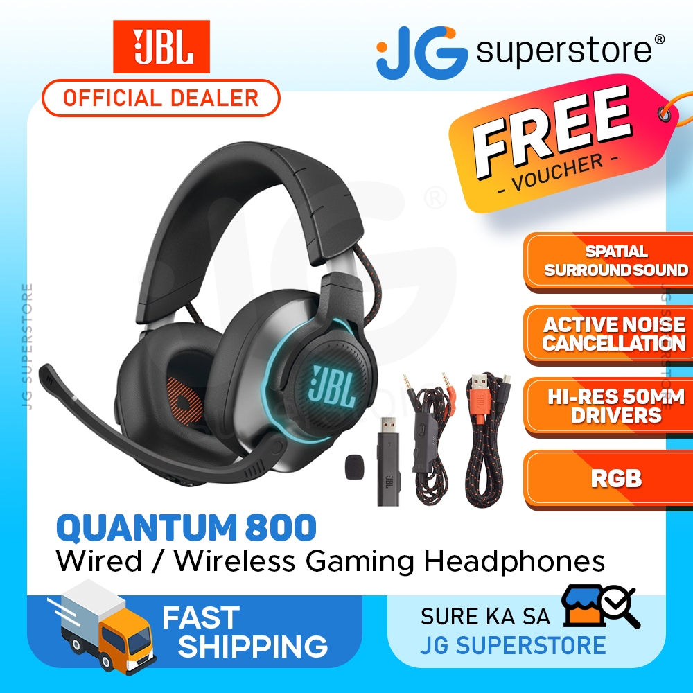JBL Quantum 800 BTNC Wired/Wireless Bluetooth Gaming Headphones with 14 ...