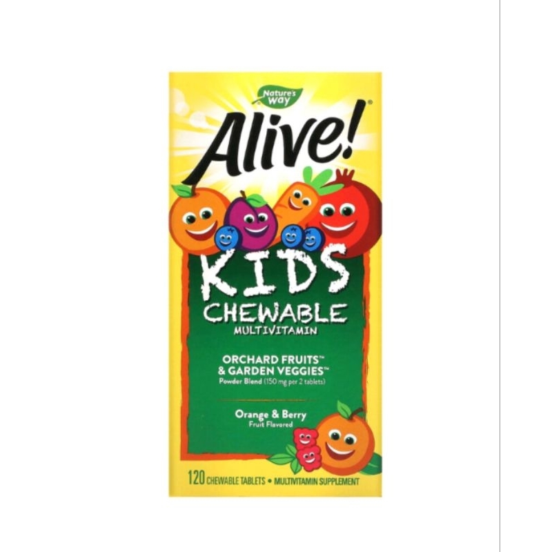 Nature's Way, Alive! Kid's Chewable Multivitamin, Orange & Berry, 120 ...