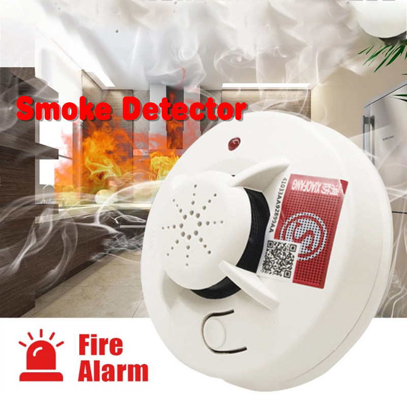 Home Fire Alarm Come With Battery Smoke Detector Fire Detector | Shopee ...