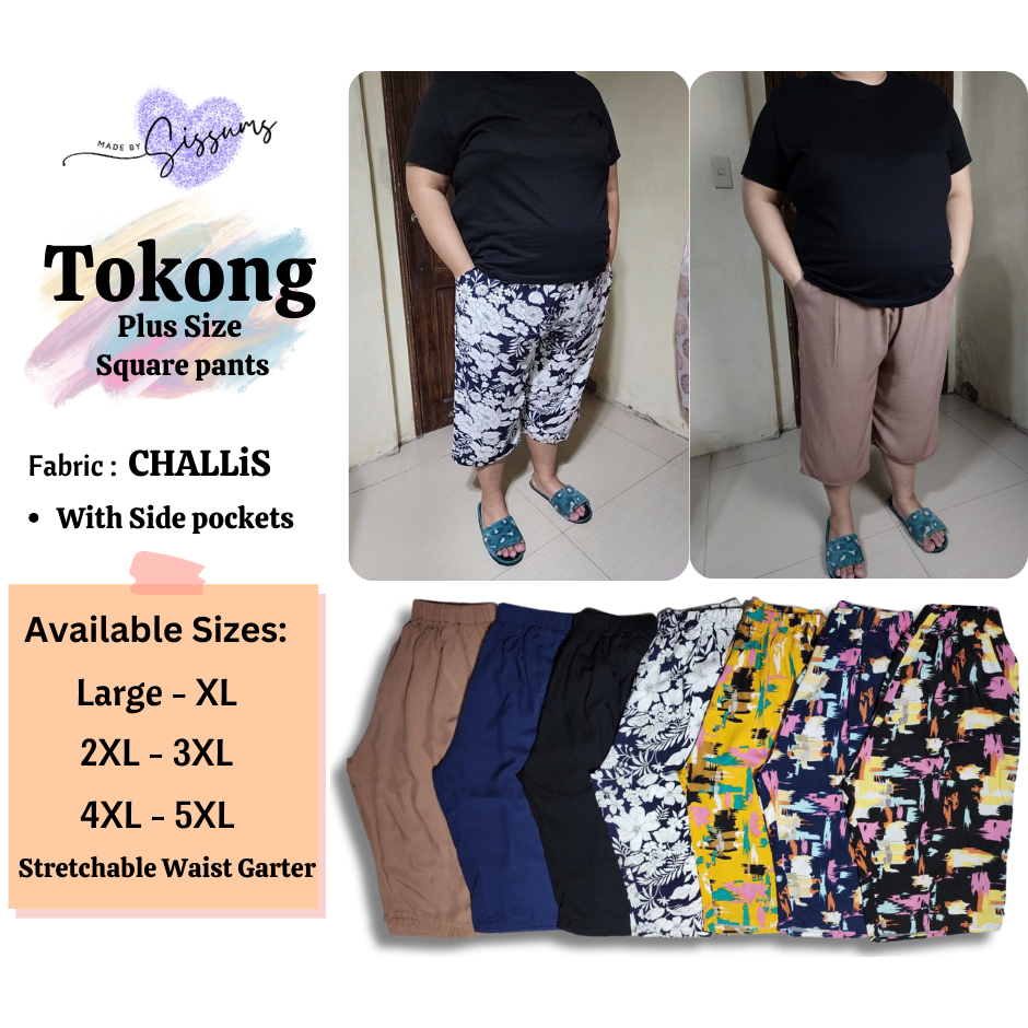 Challis Tokong Square pants Plus Size (3XL-5XL) | Shopee Philippines
