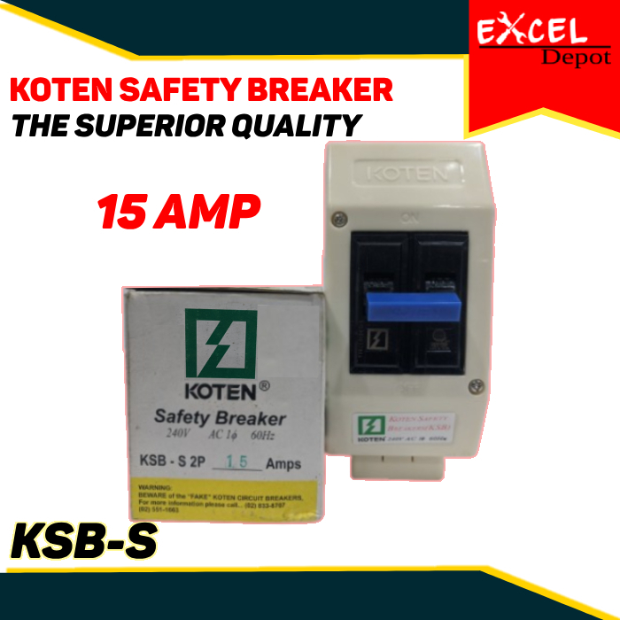 KOTEN Safety Breaker With Outlet KSB-S 15 Ampere Original | Shopee Philippines