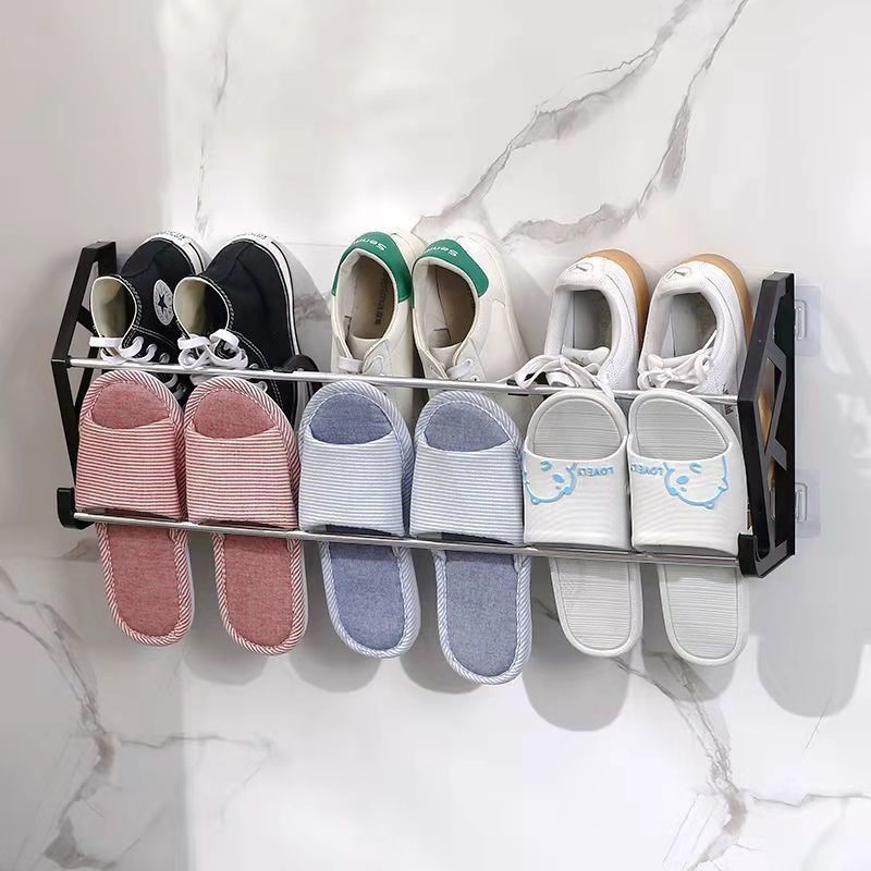 Wall Mounted Foldable Door Slipper Rack Multifunction Kitchen Bathroom ...