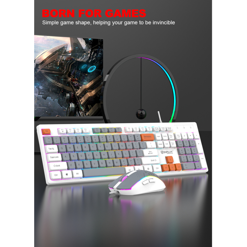 INPLAY STX380 MOUSE AND KEYBOARD GAMING BUNDLE With RGB Light Combo For ...