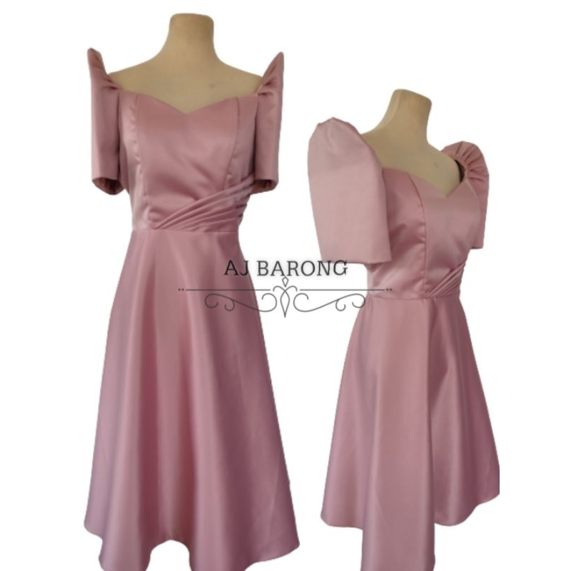 Modern Filipiniana FD 05 simple and elegant dress plain | Shopee ...
