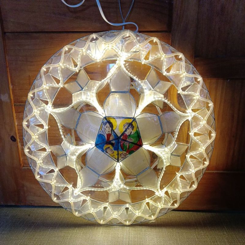 DAYANG DAYANG NATURAL CAPIZ PAROL 20 INCH FULL LED WITH HOLY FAMILY ...