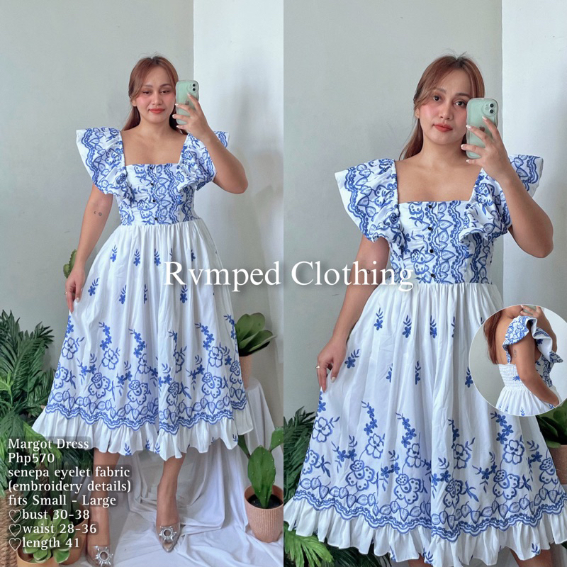 RVMPED Margot Flutter Sleeves in Senepa Eyelet | Shopee Philippines