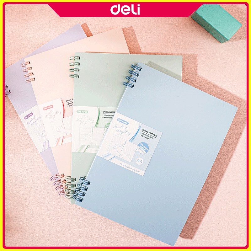 Deli EN052 A5 Spiral Notebooks Loose-leaf Binder Notebook 60 Sheets ...