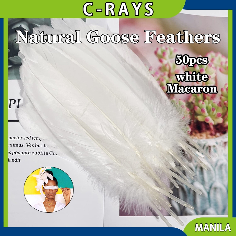 50pcs Colorful White Natural Goose Feathers for Crafts Jewelry Making ...