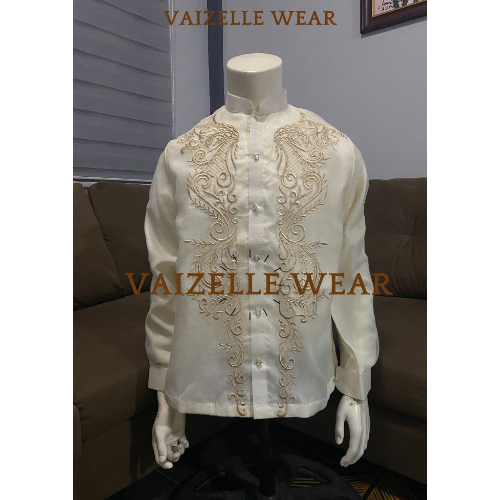 Barong Tagalog Embosed ang Burda Pinya Organza | Shopee Philippines