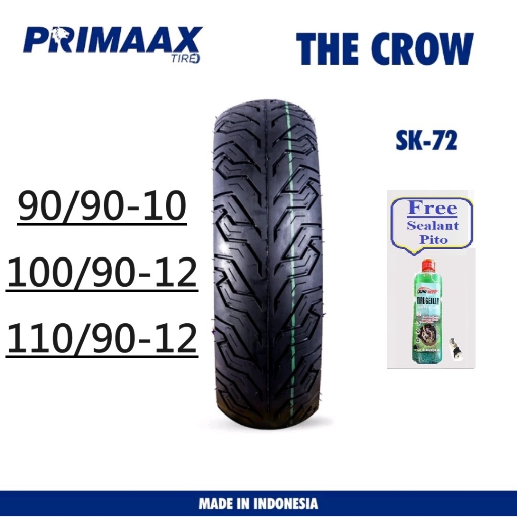 PRIMAAX Tire (90/90-10,100/90-12,110/90-12,120/70-12,130/70-12) Free ...