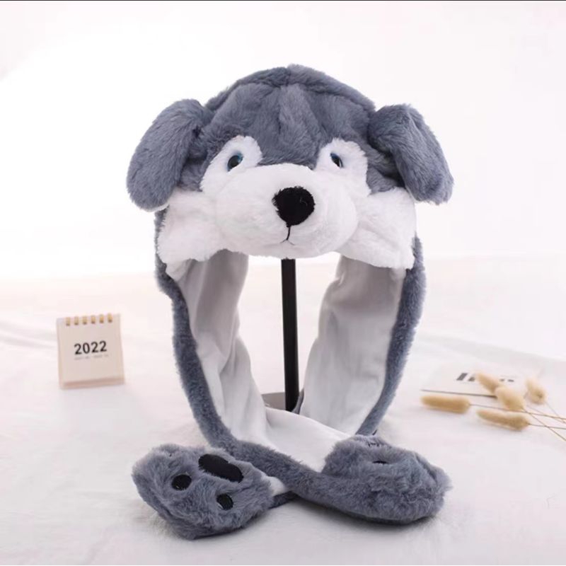 Rabbit Animal Caps with Moving Ears and LED Light Long Ears Bunny hats ...