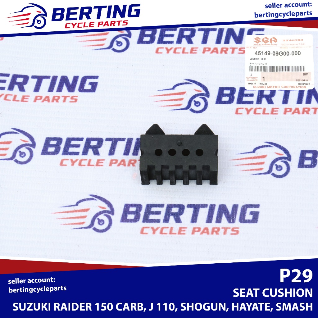 SGP SEAT CUSHION Suzuki Raider 150 Carb J110 Hayate Smash Shogun ...