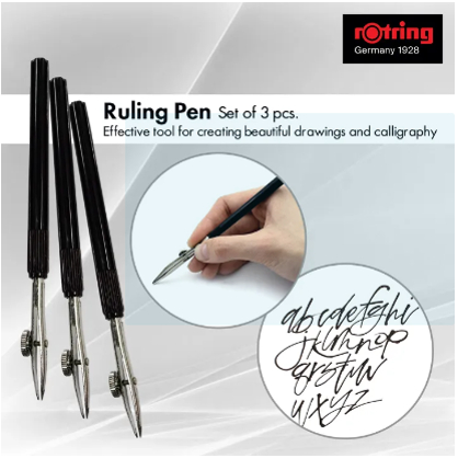 rOtring Ruling Pen Set of 3pcs. Effective tool for creating beautiful ...