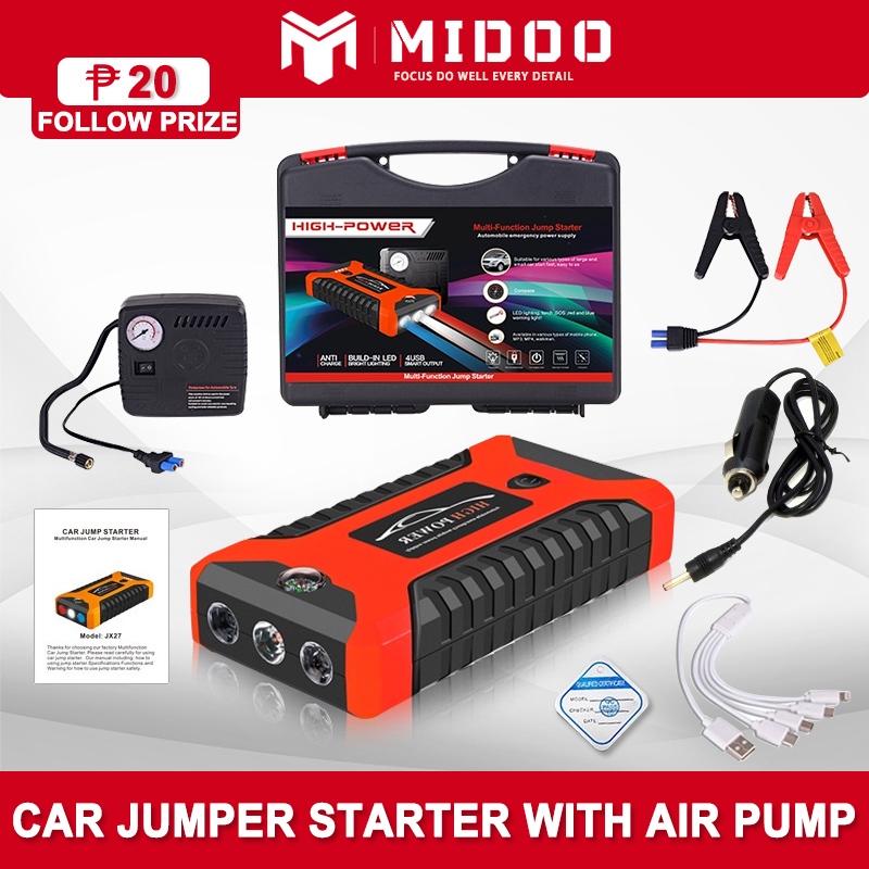 MIDOO Car Jump Starter 99800mAh Rechargeable Multi-function Emergency ...