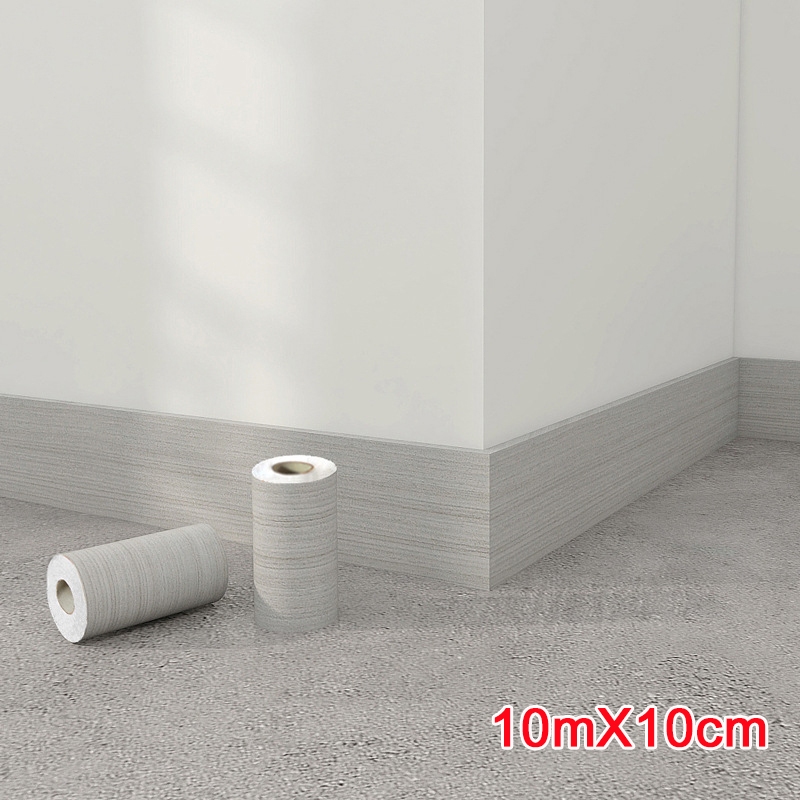 10mX10cm baseboard pvc self-adhesive wood sticker baseboard wall ...