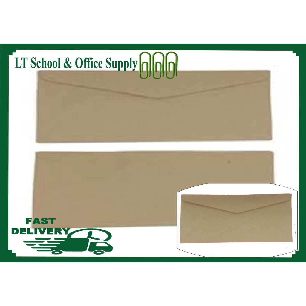 Kraft Brown Letter Envelope Long /short 50's | Shopee Philippines