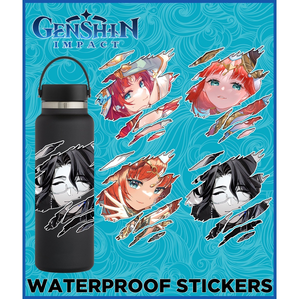 Genshin Impact Characters [ Scratch Sticker| Laminated Waterproof Vinyl ...