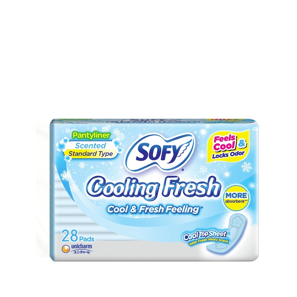 SOFY Cooling Fresh Pantyliner (Regular) 15.5cm - 28 pads | Shopee ...