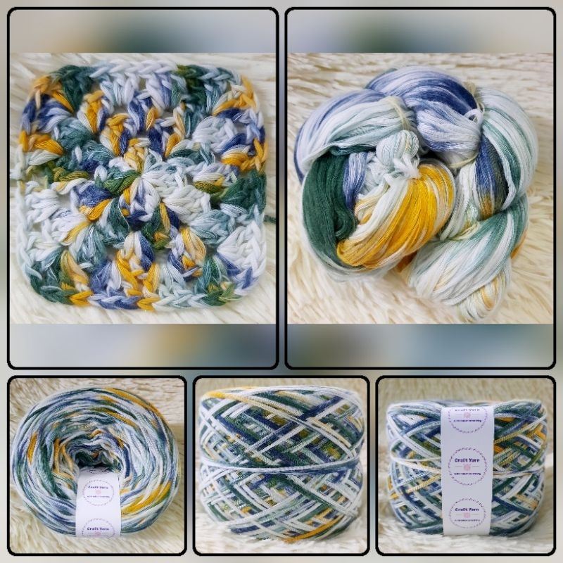 Hand Dyed Fine Cotton Yarn (Sprinkled #3, 16ply,12ply,8ply) (100g,200g ...