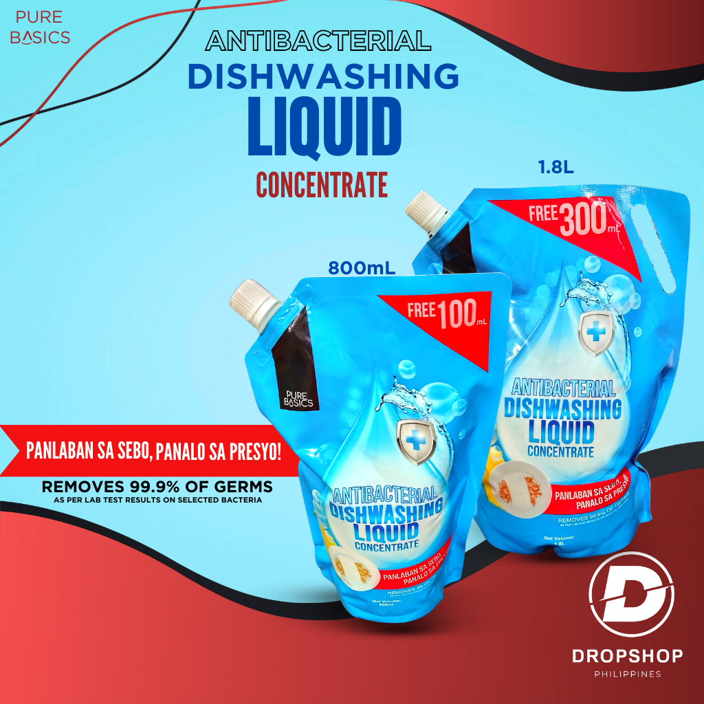 DP Pure Basics Antibacterial Dishwashing Liquid Concentrate Net Volume ...