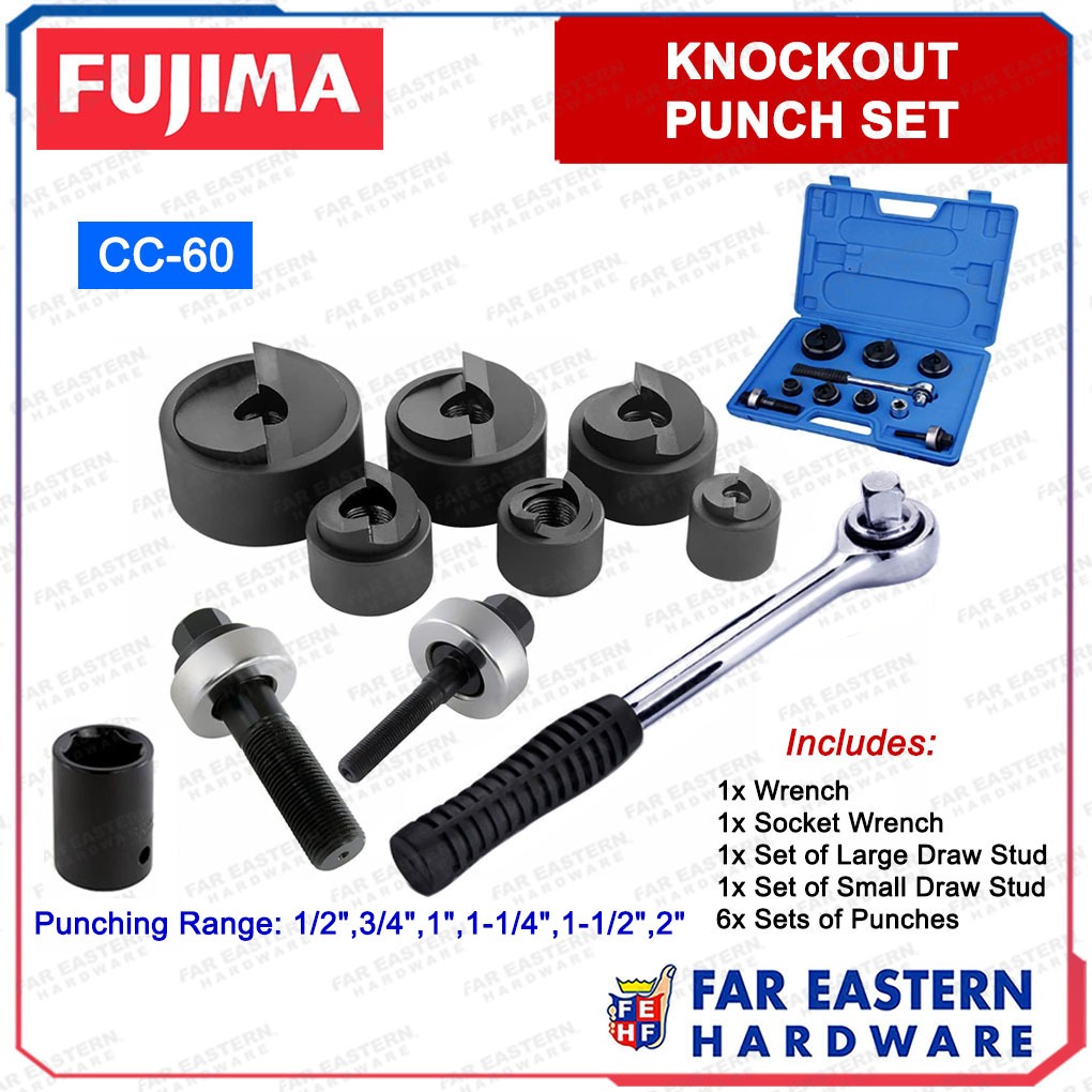 FUJIMA Manual Knockout Punch Set Die Punches Hole Cutter w/ Socket ...
